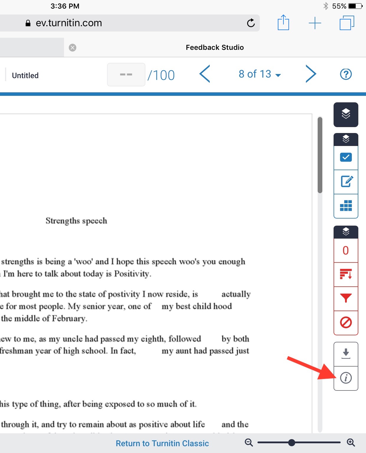 Using the New Turnitin Feedback Studio iPad App - Adams Center