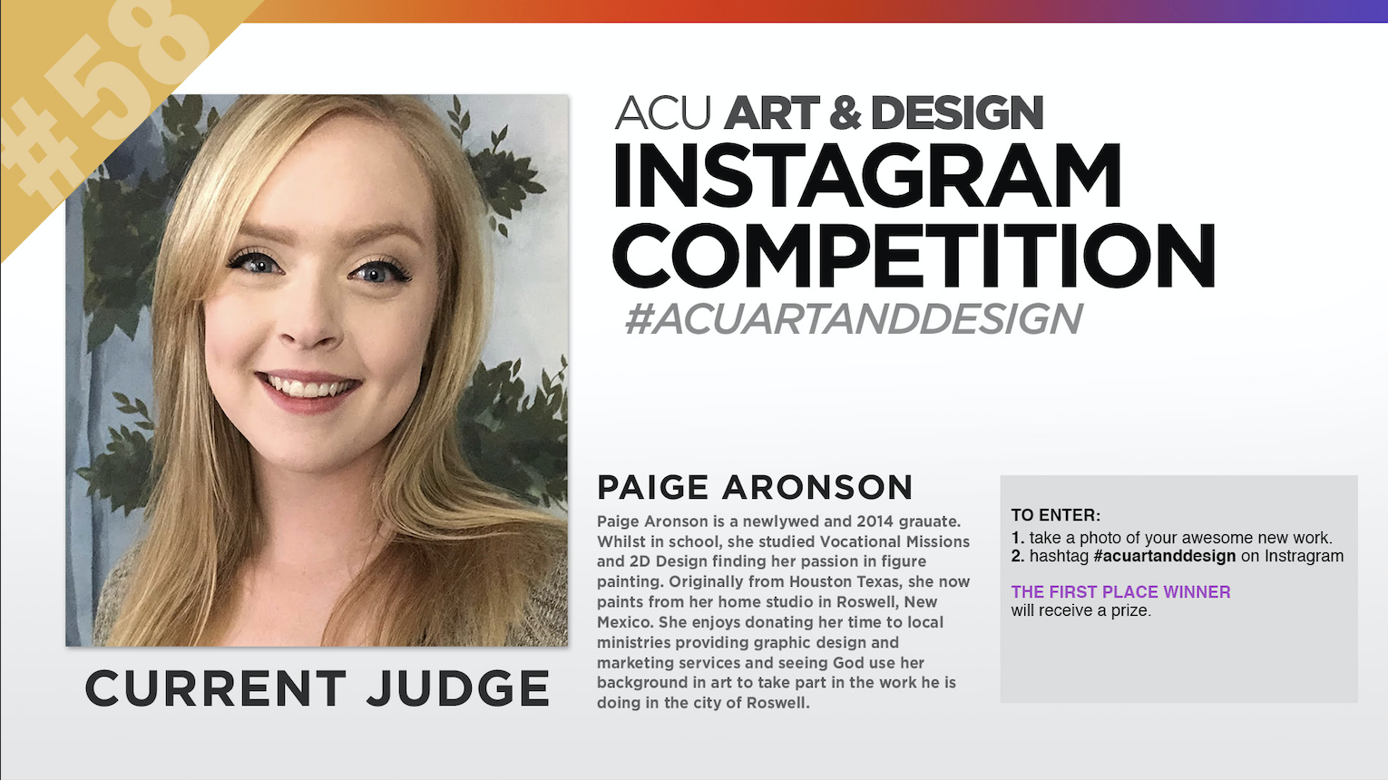 Final Instagram Competition for the year! | ACU Art & Design | Abilene ...