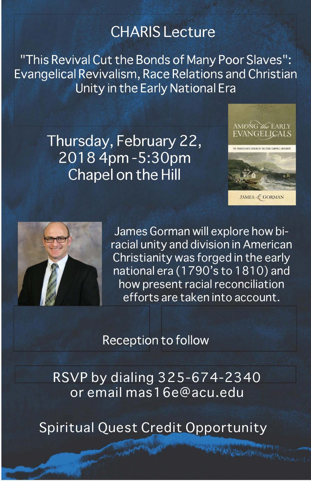 Spring CHARIS Lecture: Dr. James Gorman, Johnson University | ACU Library
